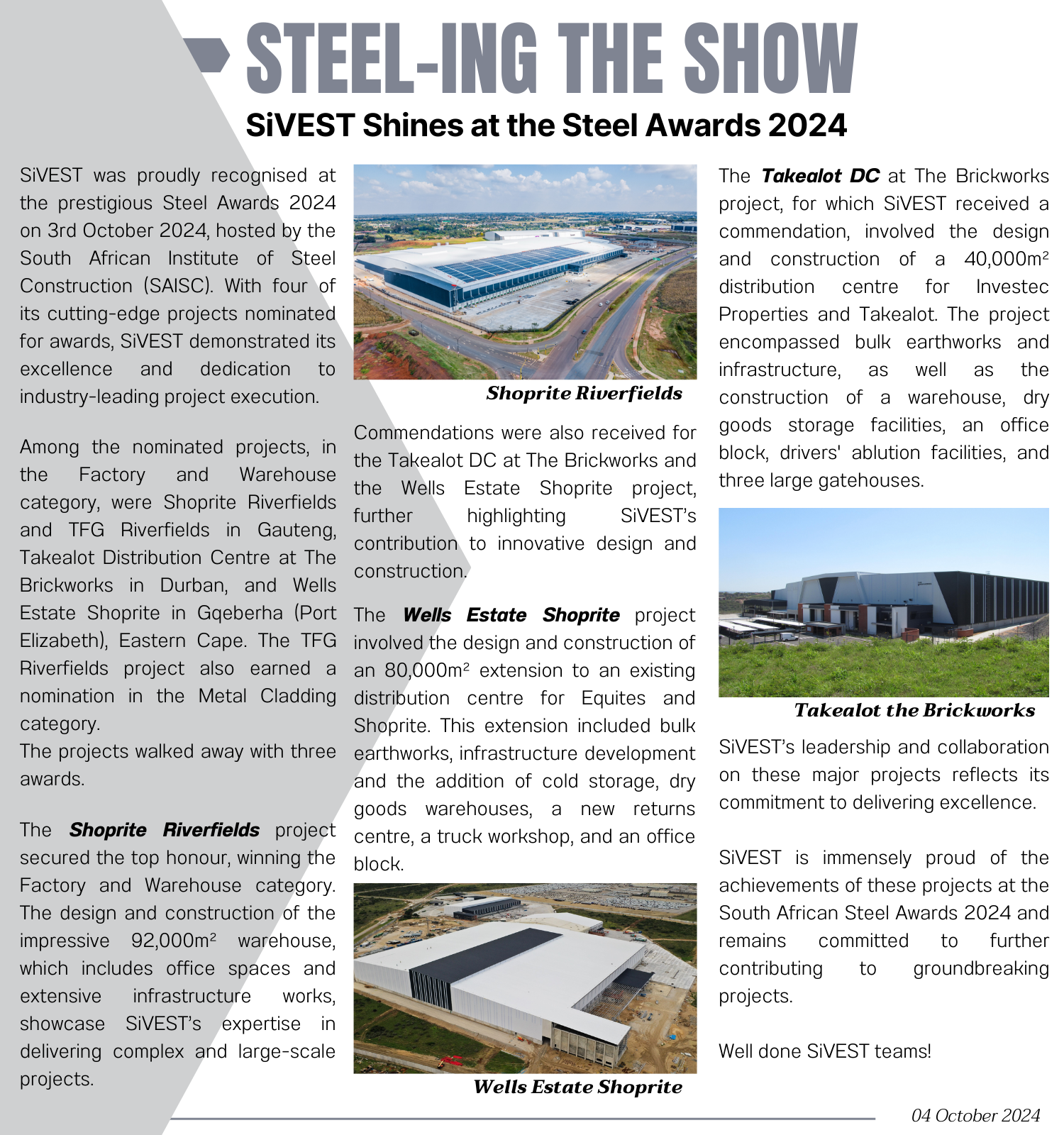 SiVEST Steel Awards - SiVEST Group